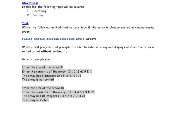 Solved Obiectives In This Lab The Following Topic Will Be