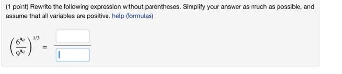 Solved (1 point) Rewrite the following expression without | Chegg.com