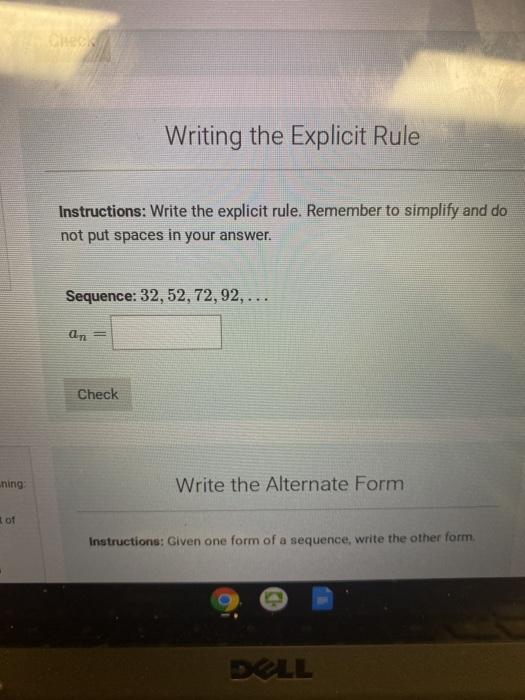 Solved Cher Writing the Explicit Rule Instructions: Write | Chegg.com Solved Cher Writing the Explicit Rule Instructions: Write | Chegg.com