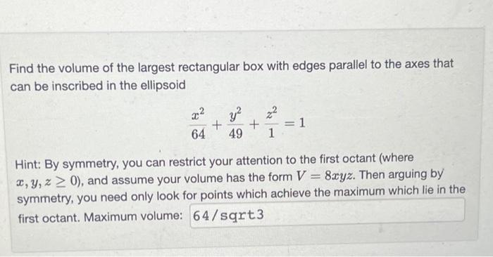 Solved Find the minimum and maximum values of the function | Chegg.com