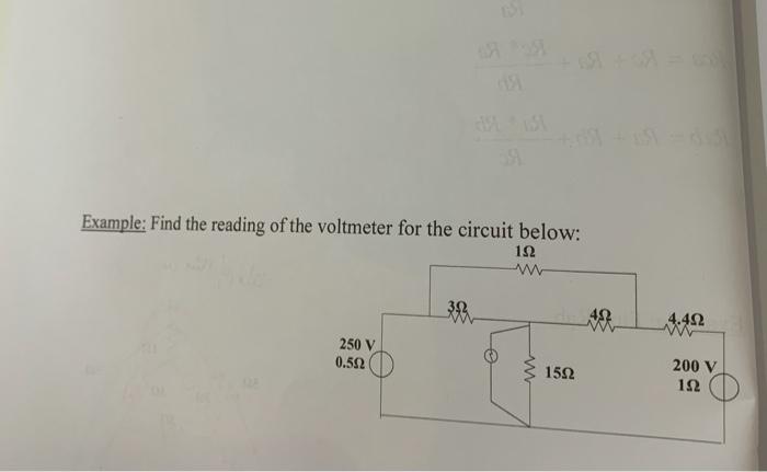 Solved Example: Find the reading of the voltmeter for the | Chegg.com