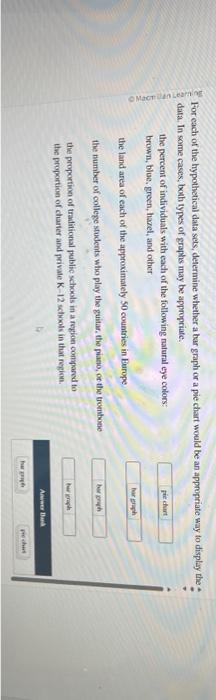 Solved For each of the hypothetical data sets, determine | Chegg.com