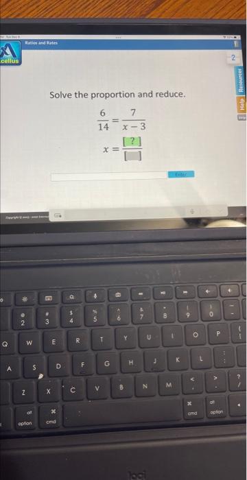 Solved Solve the proportion and reduce. 146x=x−37=[][?] | Chegg.com