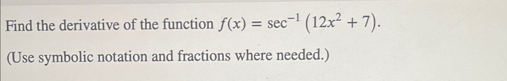 Solved Find the derivative of the function | Chegg.com