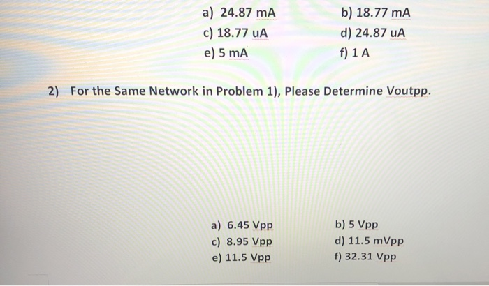 Solved 1) For the VDB Network Shown below, Please Determine | Chegg.com