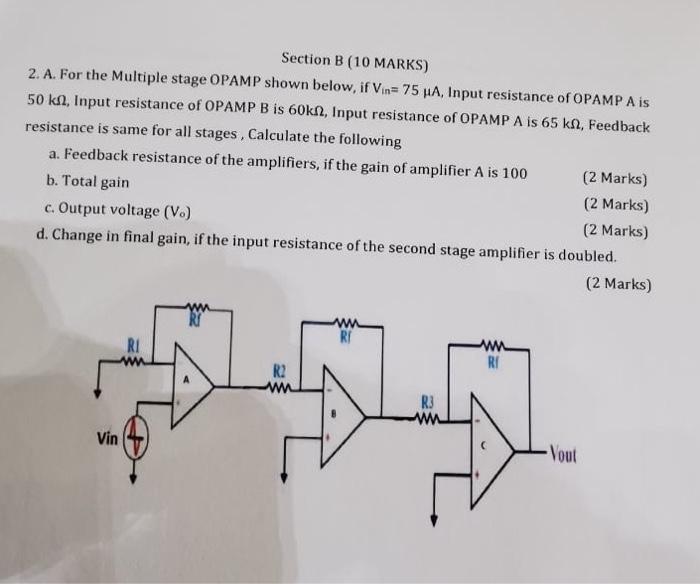 Solved Section B (10 MARKS) 2. A. For the Multiple stage | Chegg.com