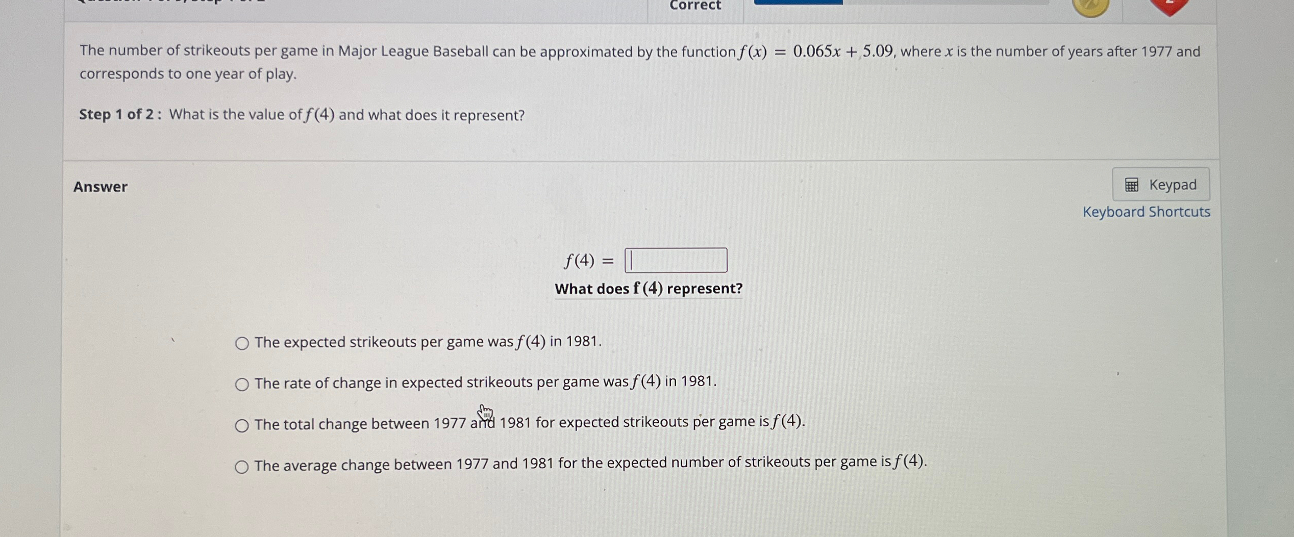 Solved The number of strikeouts per game in Major League | Chegg.com