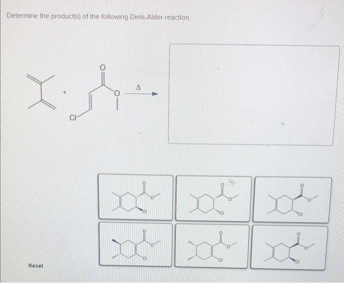 Solved Determine the product(s) of the following Diels-Alder | Chegg.com
