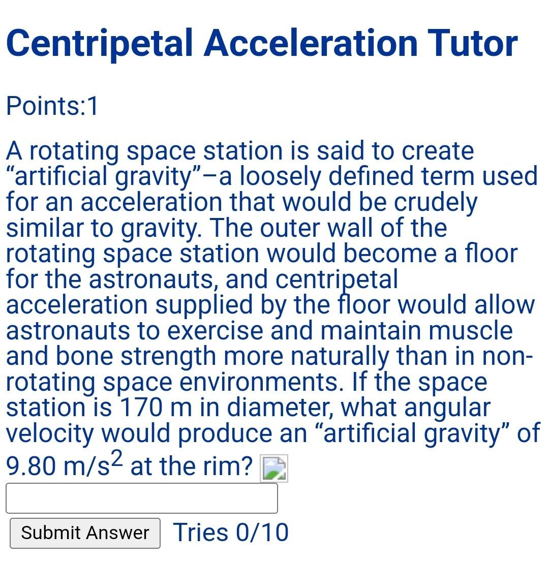 Solved Centripetal Acceleration Tutor Points:1 A rotating | Chegg.com