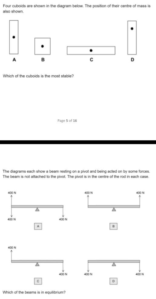 Solved Four cuboids are shown in the diagram below. The | Chegg.com