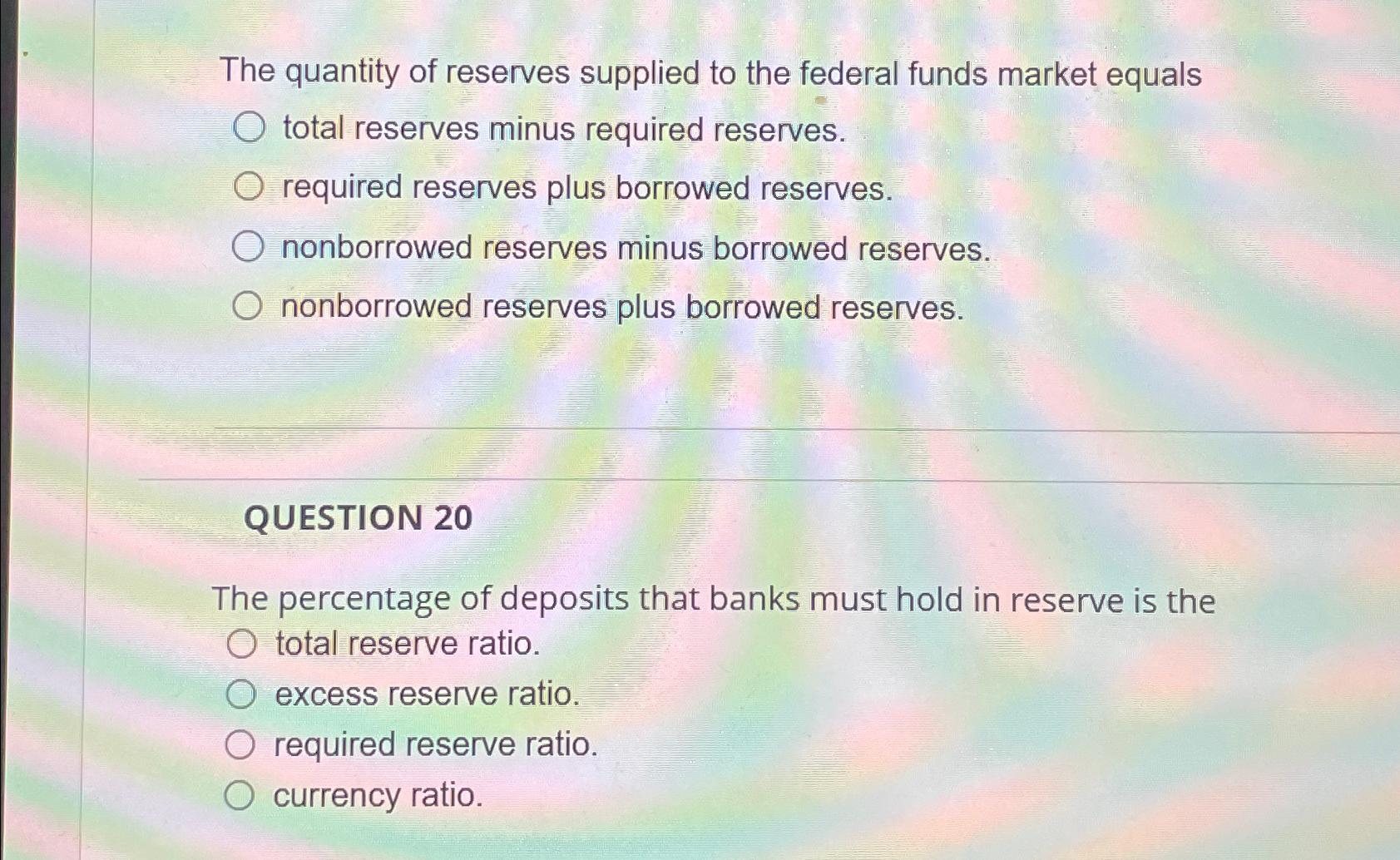 Solved The quantity of reserves supplied to the federal | Chegg.com