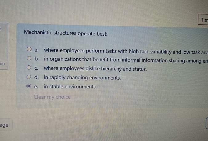 Solved Mechanistic structures operate best:a. ﻿where | Chegg.com