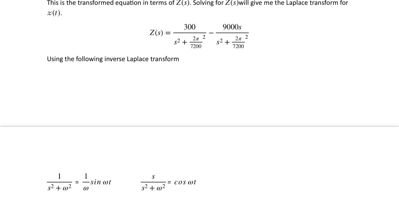 Solved This is the transformed equation in terms of Z(s). | Chegg.com