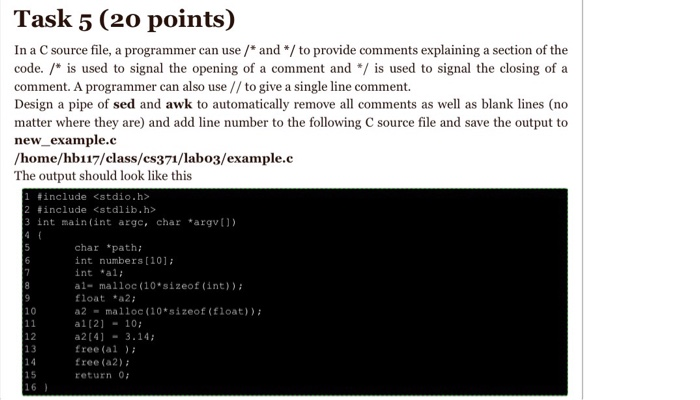 Solved Task 5 20 Points In A C Source File A Programmer 7738
