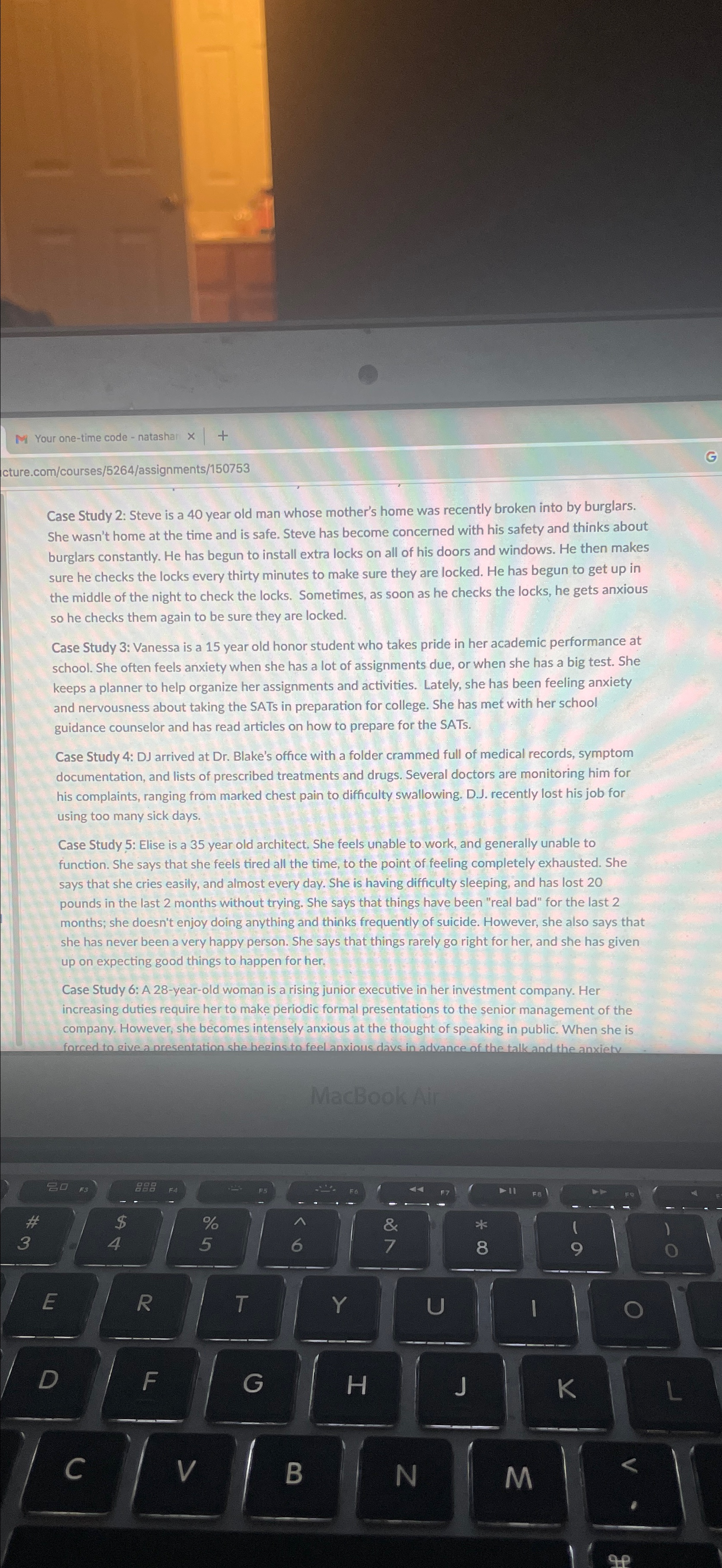 Solved M Your one-time code - ﻿natashar | Chegg.com