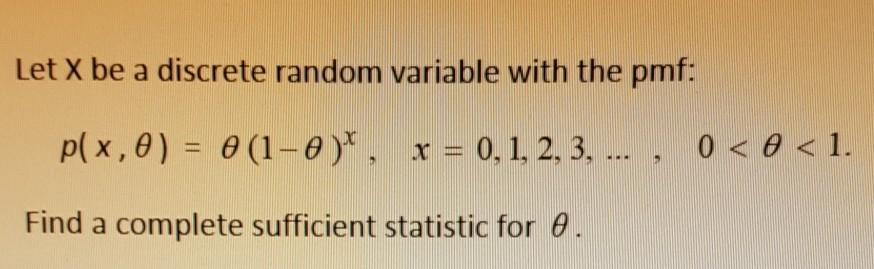 Solved Let X be a discrete random variable with the pmf: | Chegg.com
