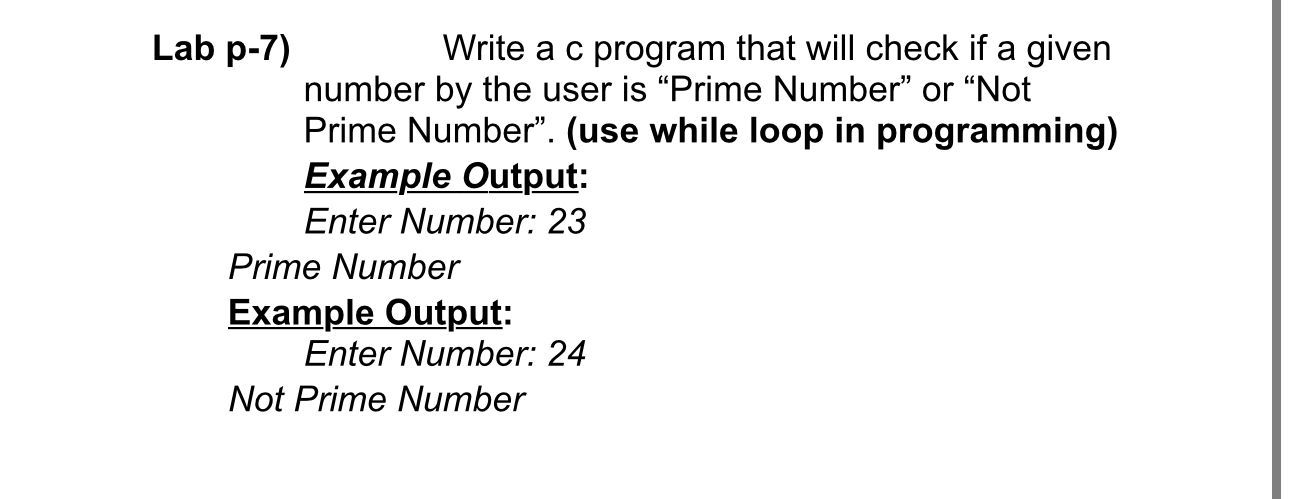Solved Lab P 7 ﻿write A C Program That Will Check If A 