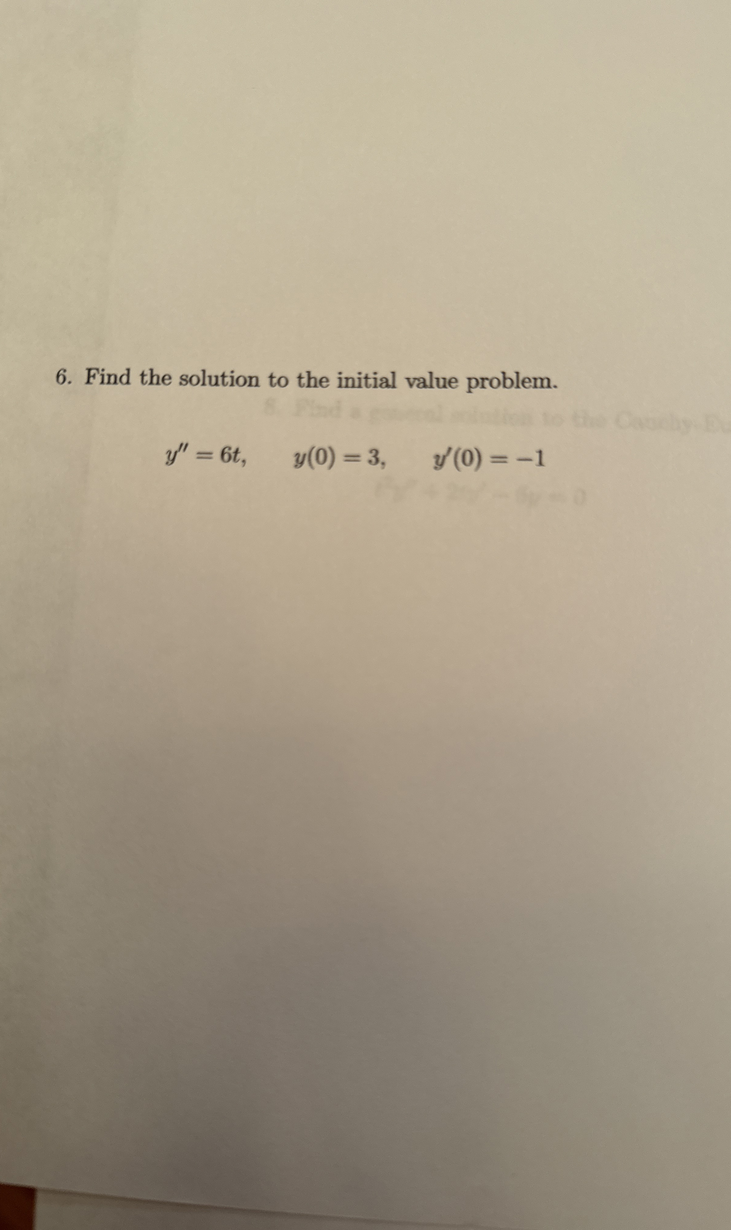 Solved Find the solution to the initial value | Chegg.com