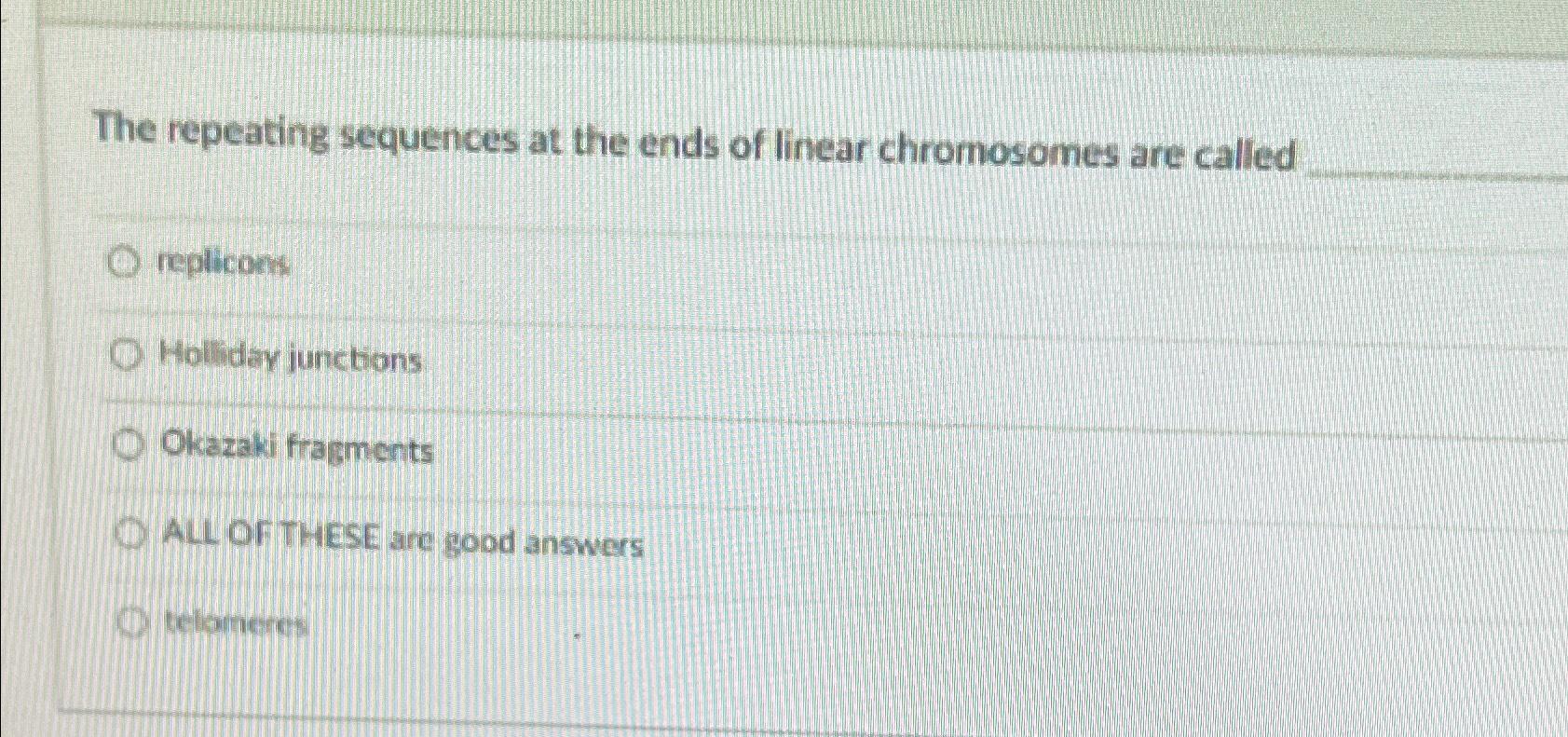 Solved The repeating sequences at the ends of linear | Chegg.com