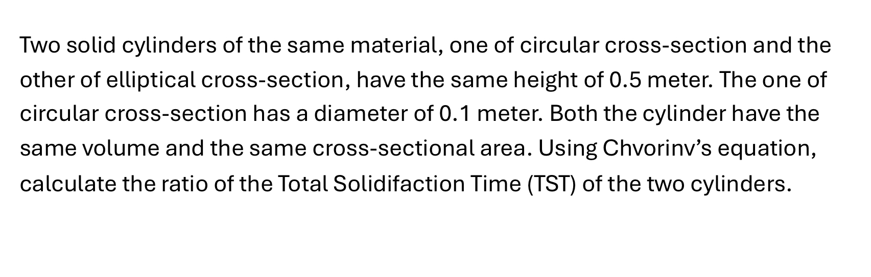 Solved Two solid cylinders of the same material, one of | Chegg.com