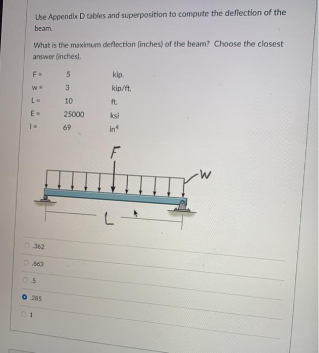 Solved Use Appendix D tables and superposition to compute | Chegg.com