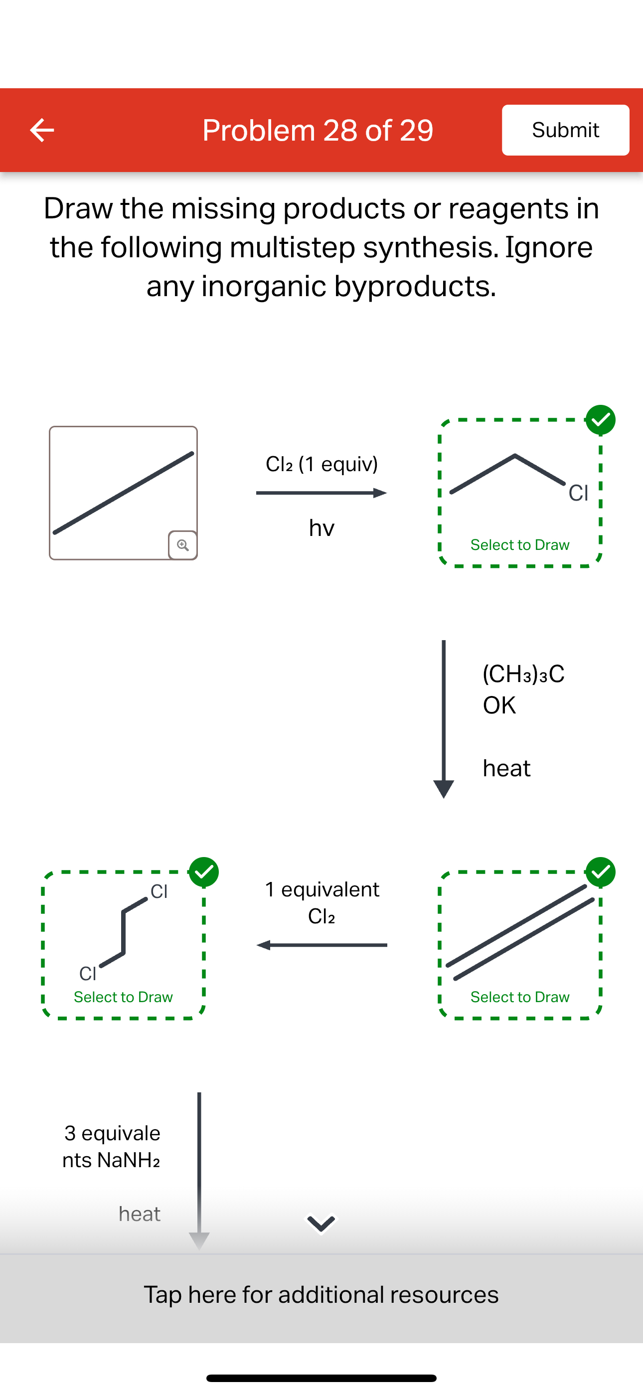 Solved Draw the missing products or reagents inthe following | Chegg.com