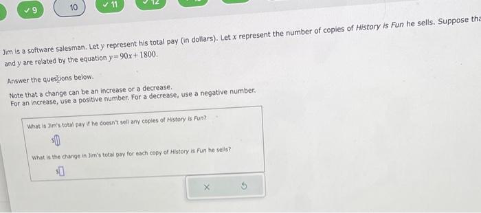 Solved Jim is a software salesman. Let y represent his total | Chegg.com