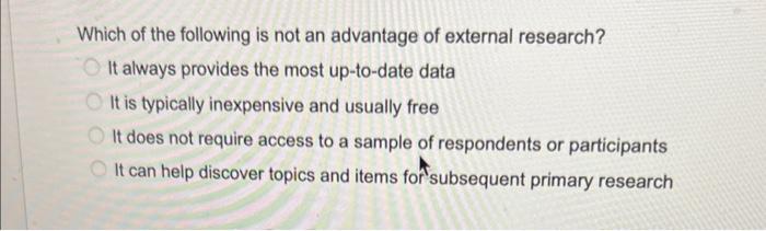 Solved Which of the following is not an advantage of | Chegg.com