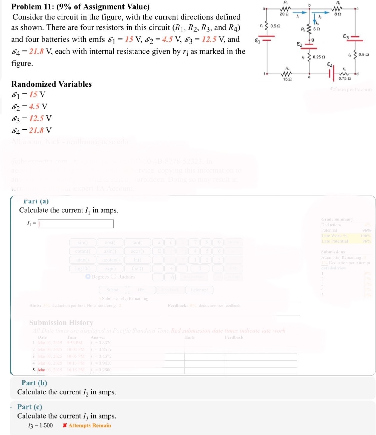 Problem 11: (9% of ﻿Assignment Value)Consider the | Chegg.com
