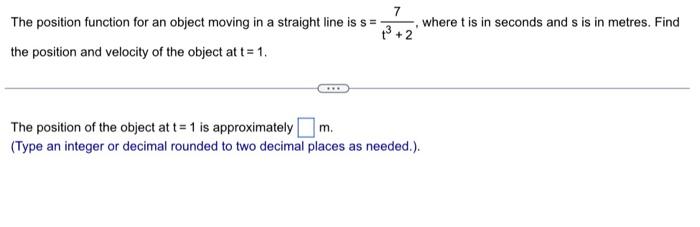 Solved The position function for an object moving in a | Chegg.com