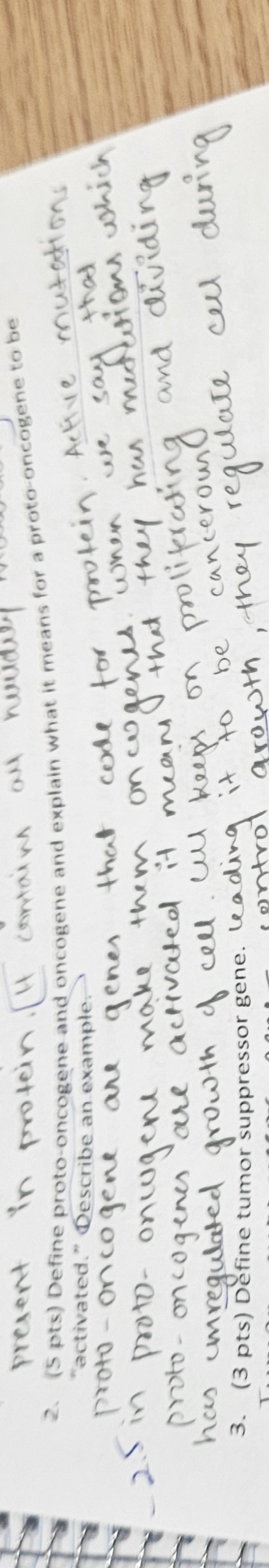 Solved 2. (5 ﻿pts) ﻿Define proto-oncogene and oncogene and | Chegg.com