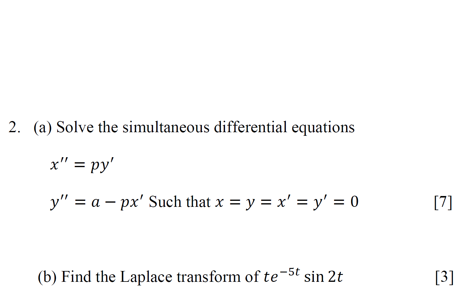 Solved (a) ﻿Solve the simultaneous differential | Chegg.com