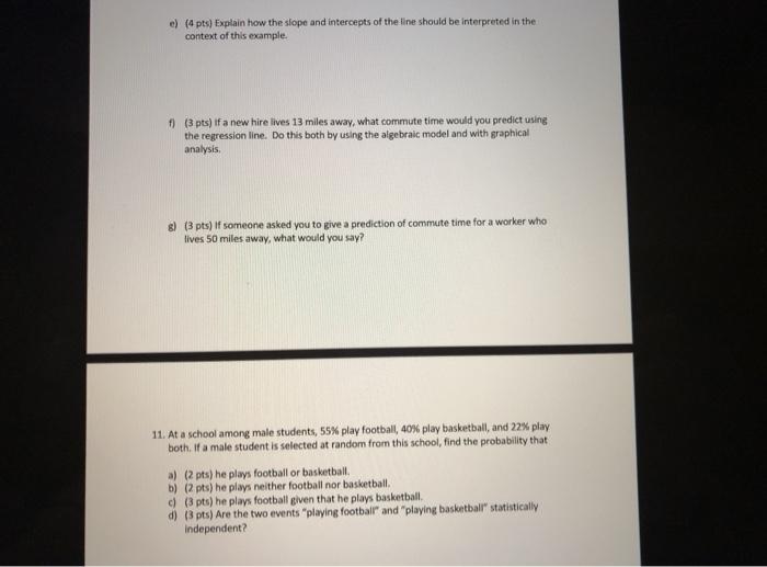 Solved 10. The following bivariate data and scatterplot | Chegg.com