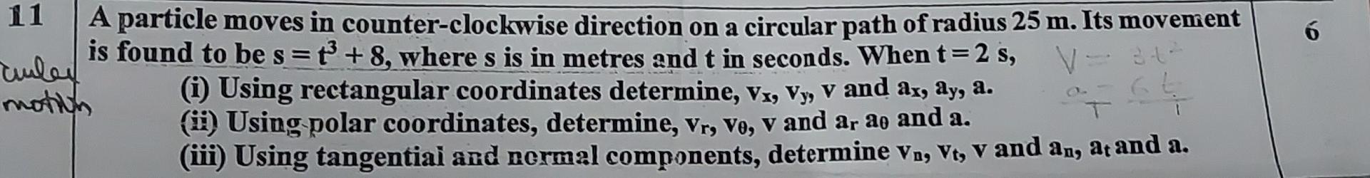 Solved A particle moves in counter-clockwise direction on a | Chegg.com