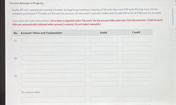 Solved Current Attempt in Progress Swifty SE uses a | Chegg.com