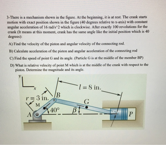 Solved 3 - There is a mechanism shown in the figure. At the | Chegg.com