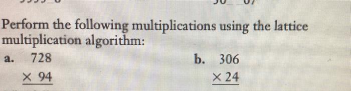 Solved Perform the following multiplications using the | Chegg.com