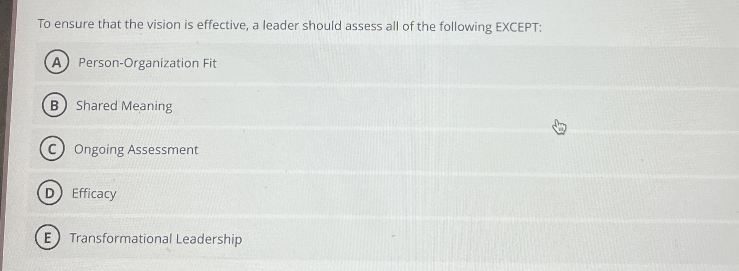 Solved To ensure that the vision is effective, a leader | Chegg.com