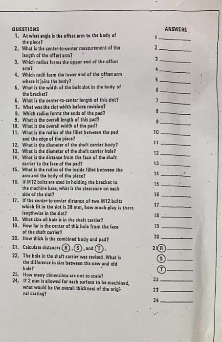 Solved QUESTIONS ANSWERS 1. At what angle is the offset arm | Chegg.com