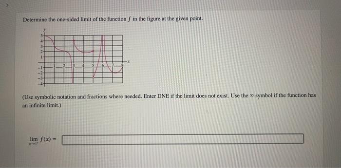 Solved Determine the one-sided limit of the function f in | Chegg.com
