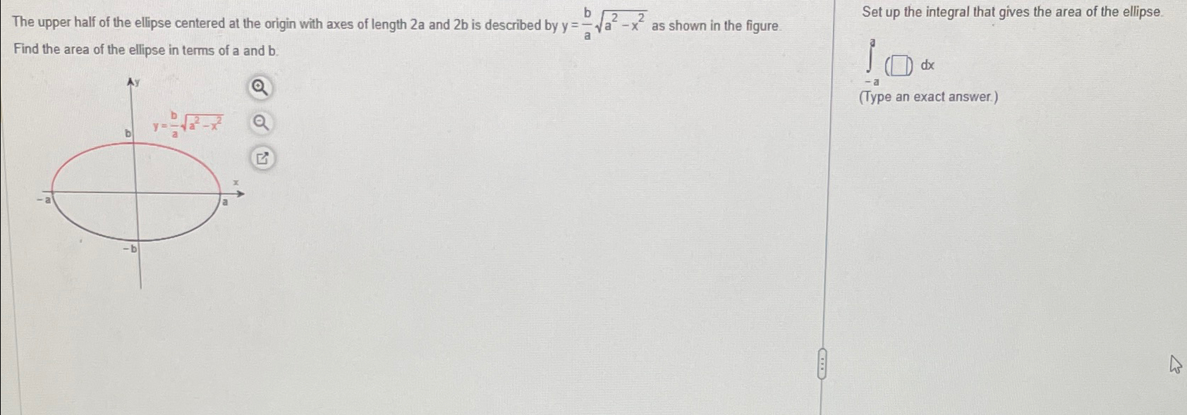 Solved The upper half of the ellipse centered at the origin | Chegg.com