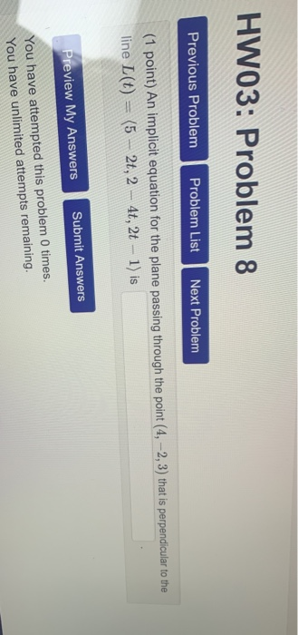 Solved Hw03 Problem 8 Previous Problem Problem List Next 6464