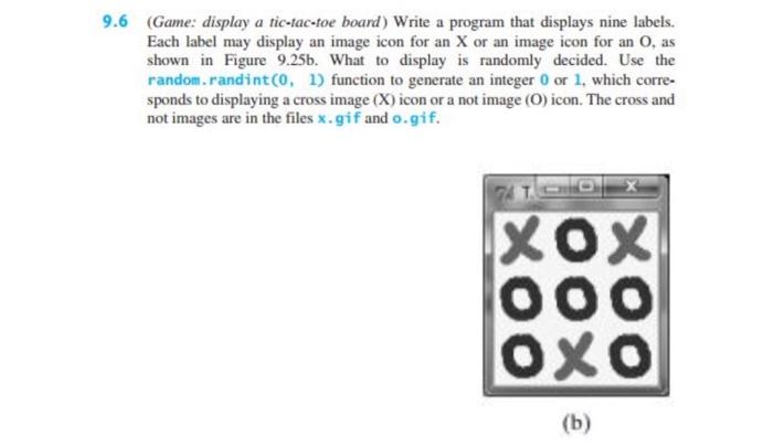 [Solved]: 6 (Game: display a tic-tac-toe board) Write a pro