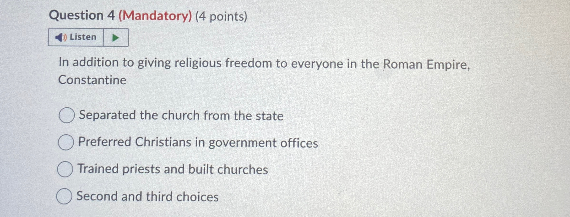 Solved Question 4 (Mandatory) (4 ﻿points)ListenIn addition | Chegg.com