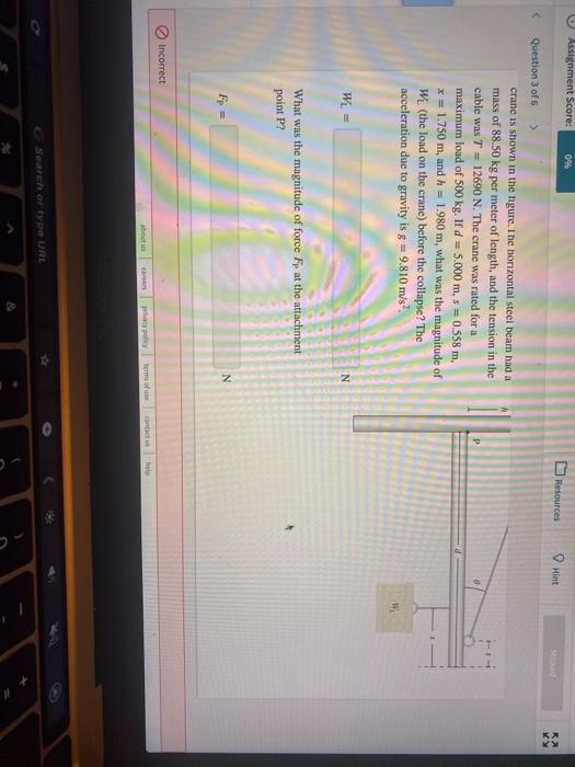 Solved Assignment Score: 096 Resources Hint Question 3 of 6 | Chegg.com