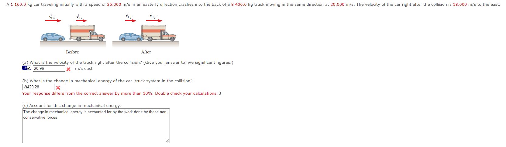 Solved (a) ﻿What is the velocity of the truck right after | Chegg.com