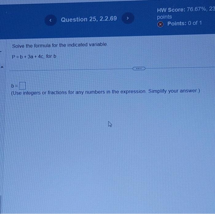 Solved Solve the formula for the indicated variable. | Chegg.com