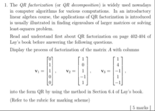 Solved Show detais solution how to get RThe QR factorization | Chegg.com