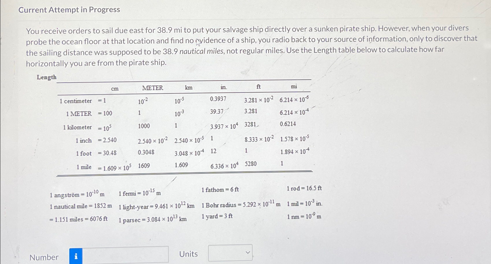Solved Current Attempt in ProgressYou receive orders to sail | Chegg.com