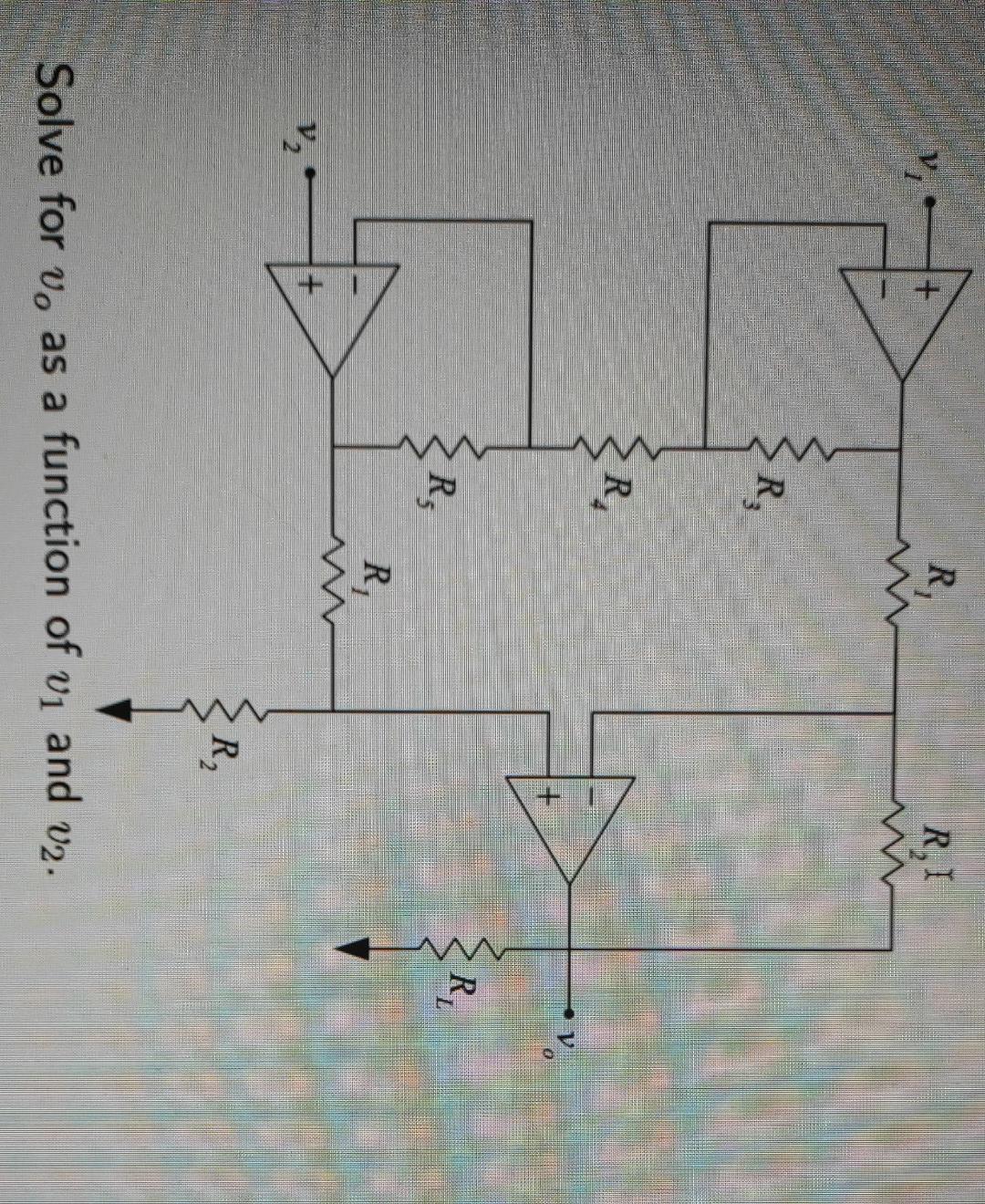 Solved Solve for v0 as a function of v1 and v2. | Chegg.com